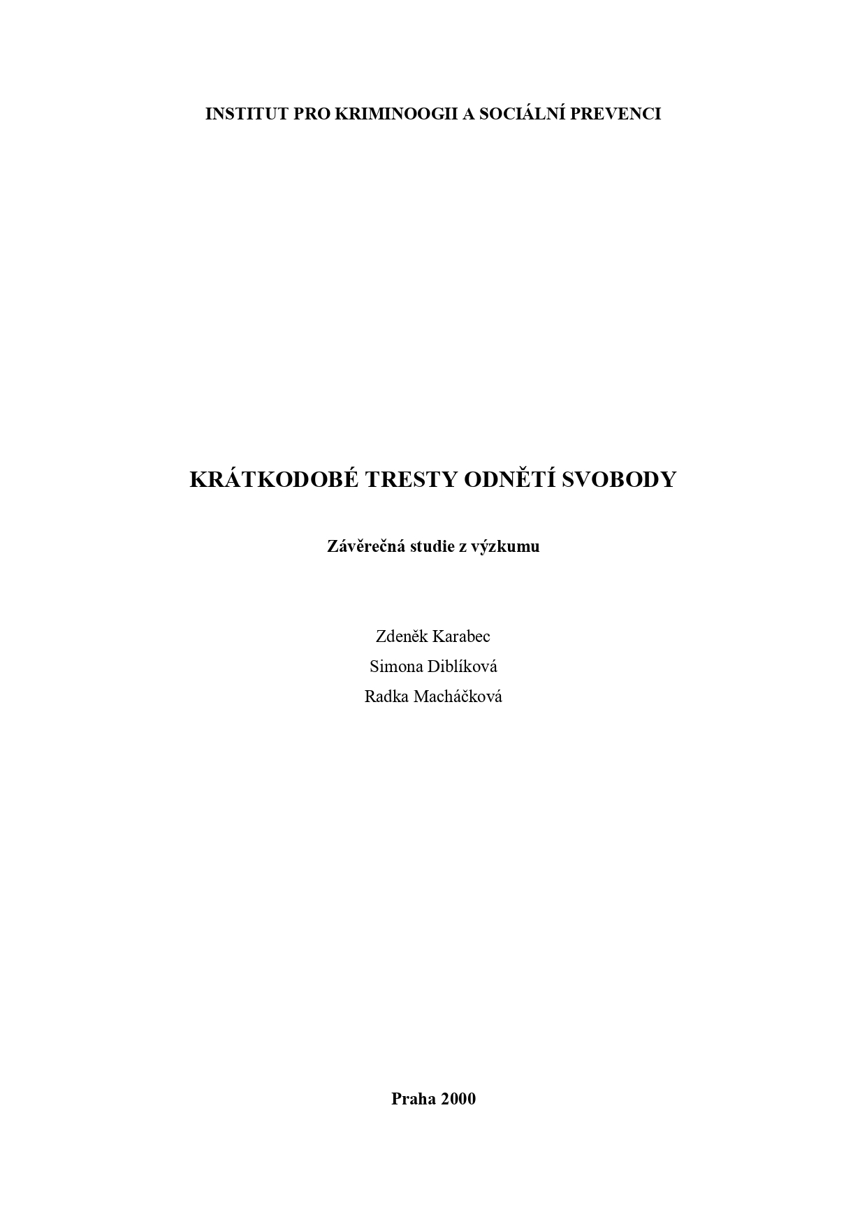 Krátkodobé tresty odnětí svobody